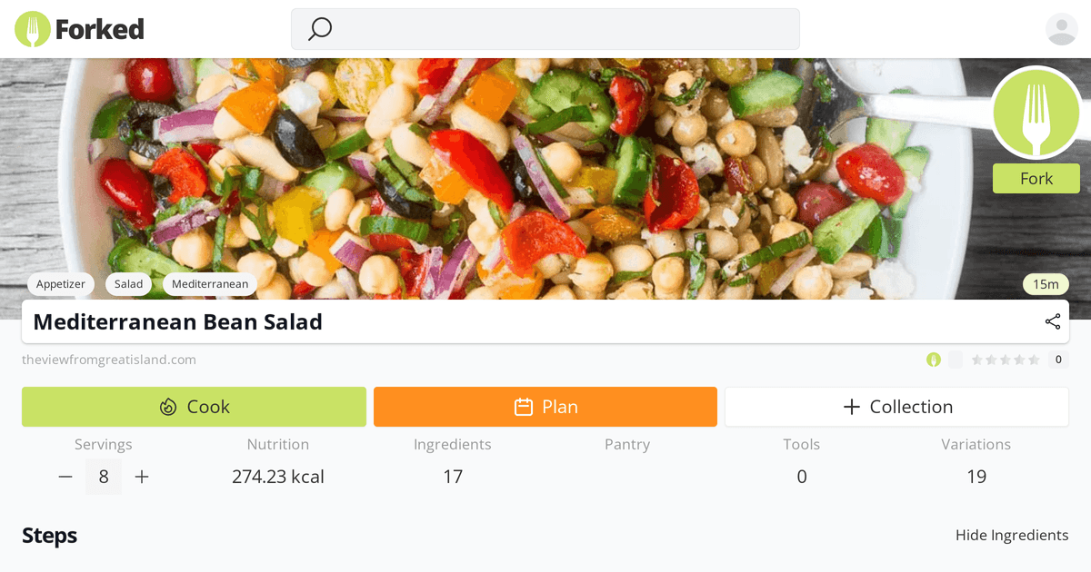 Mediterranean Bean Salad | Forked