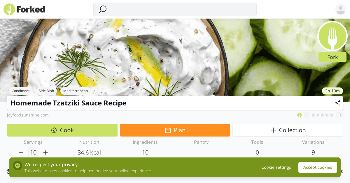 Homemade Tzatziki Sauce Recipe | Forked
