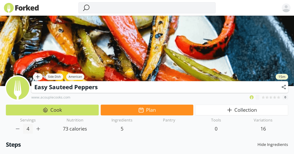 Easy Sauteed Peppers | Forked