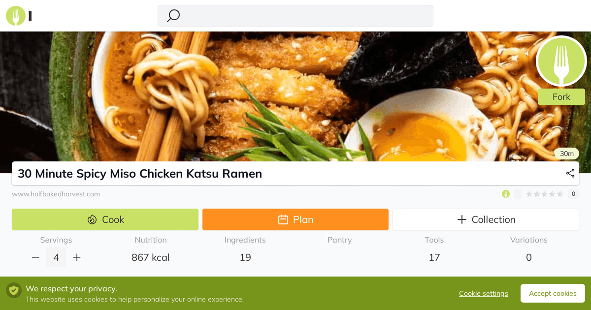 30 Minute Spicy Miso Chicken Katsu Ramen | Forked