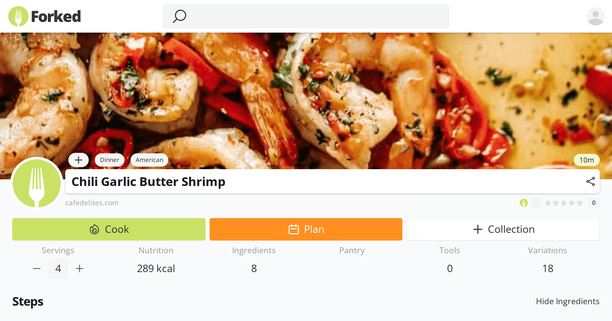 Chili Garlic Butter Shrimp | Forked