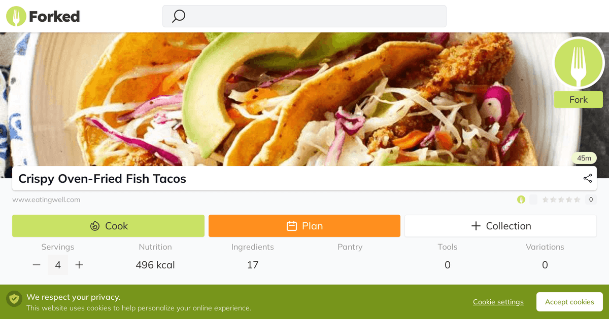 Crispy Oven-Fried Fish Tacos | Forked