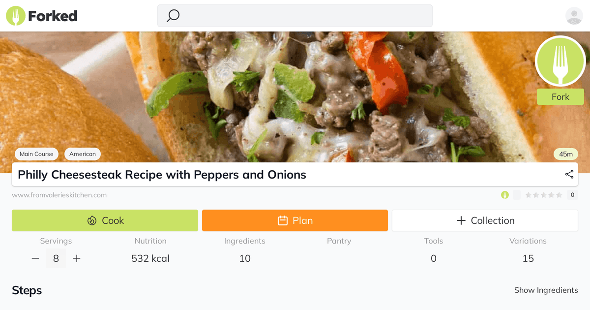 Philly Cheesesteak Recipe with Peppers and Onions | Forked