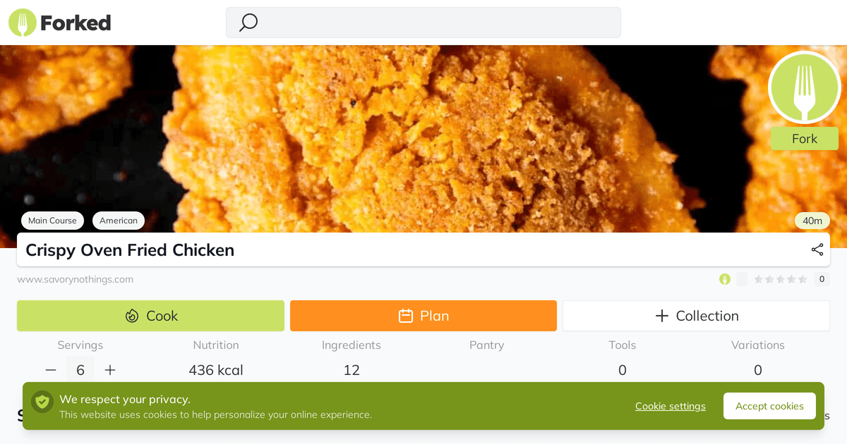 Crispy Oven Fried Chicken | Forked