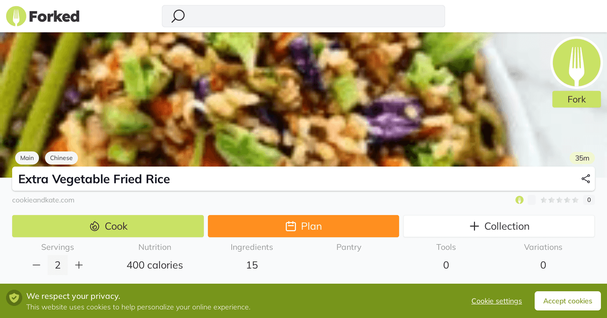 Extra Vegetable Fried Rice | Forked