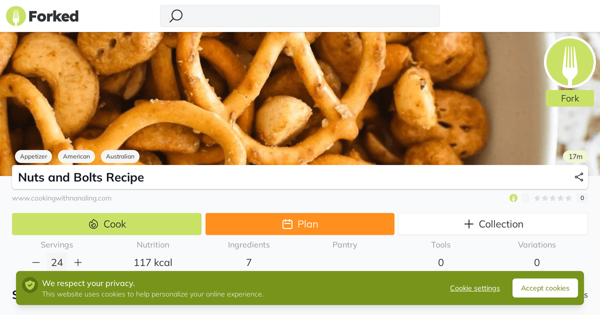 Nuts and Bolts Recipe | Forked