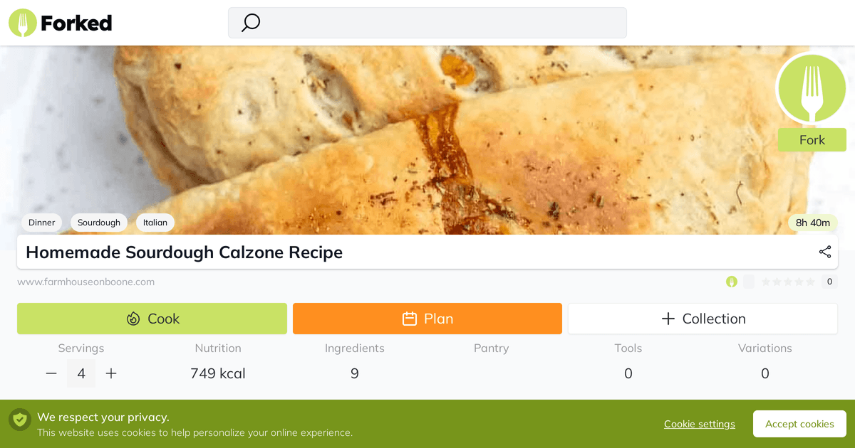 Homemade Sourdough Calzone Recipe | Forked
