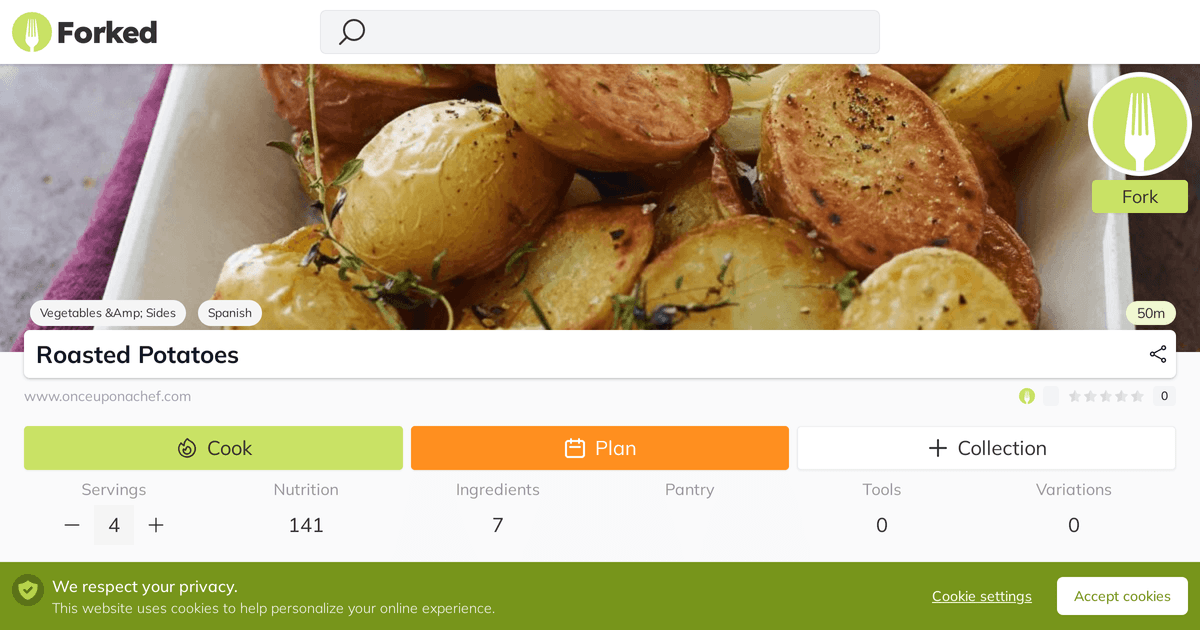 Roasted Potatoes Forked
