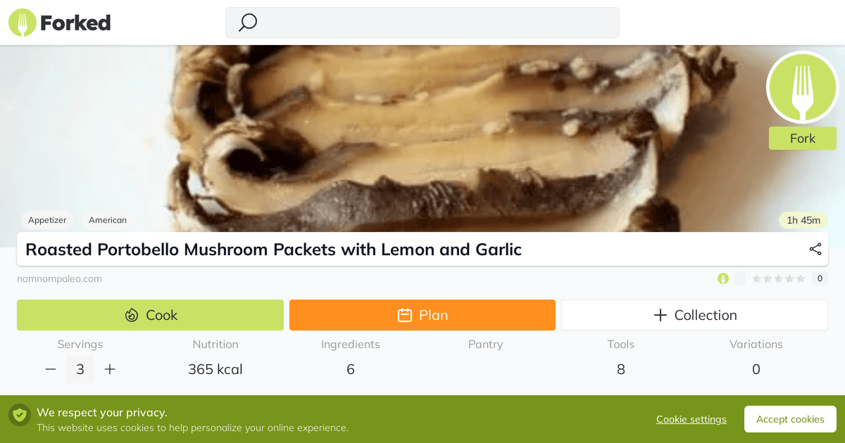 Roasted Portobello Mushroom Packets with Lemon and Garlic | Forked