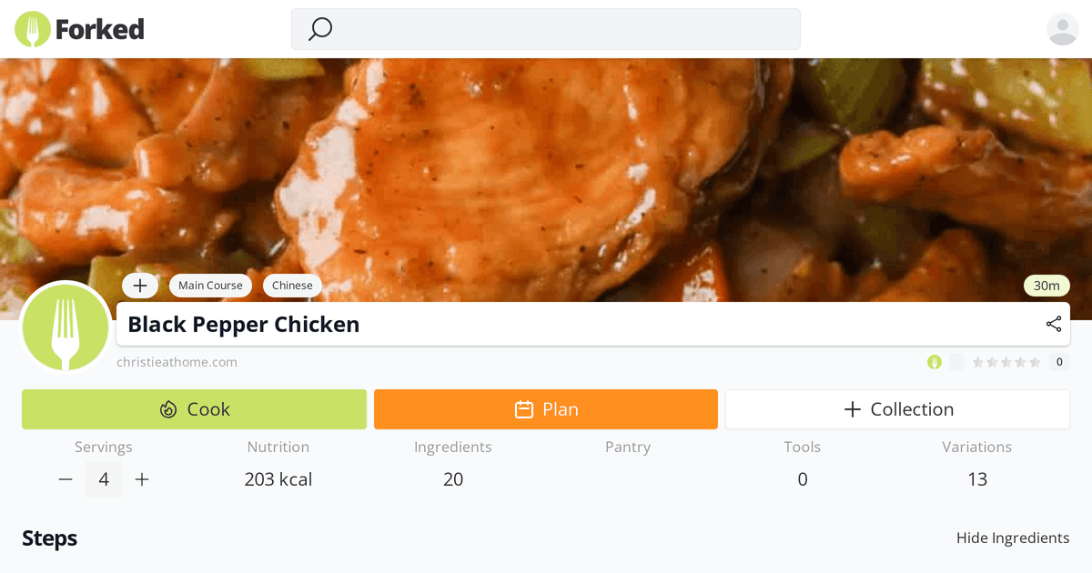 Black Pepper Chicken | Forked